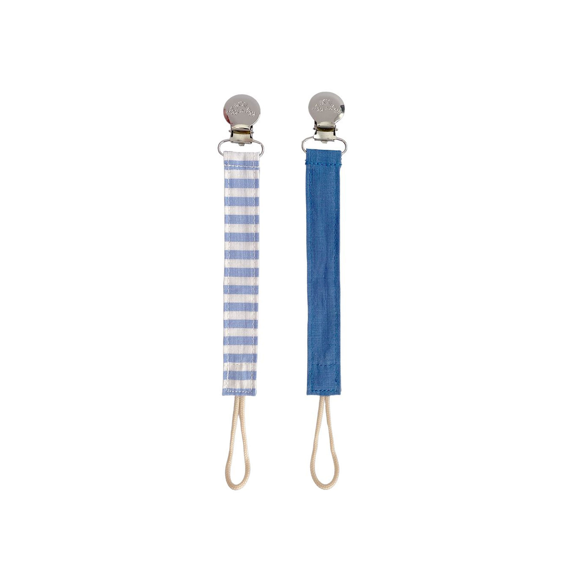 Itzy Ritzy Linen Pacifier Strap "BLUE" | Le BéBé Store